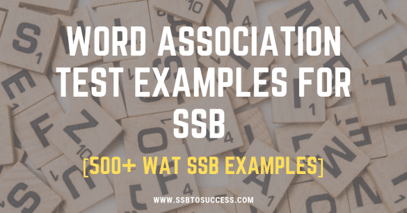 Word Association Test Examples PDF For SSB [500+ WAT SSB Examples]
